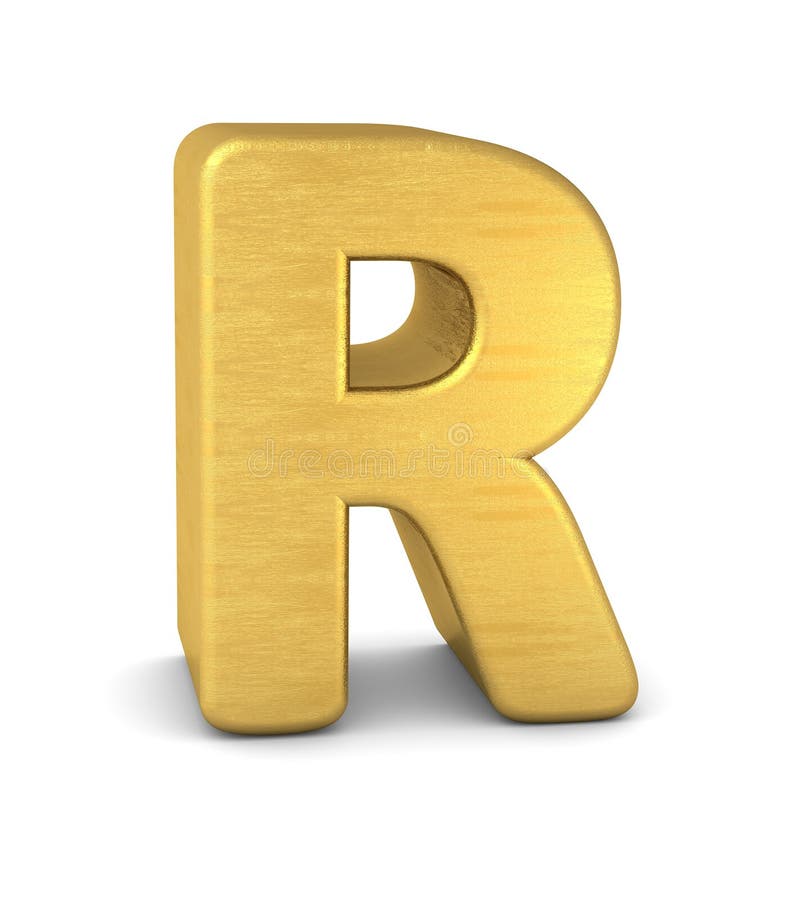 3d letter R gold stock illustration. Illustration of rich - 153315938