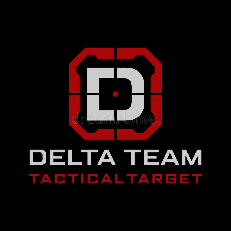 D Letter Tactical Military Target Logo Design Stock Illustration ...