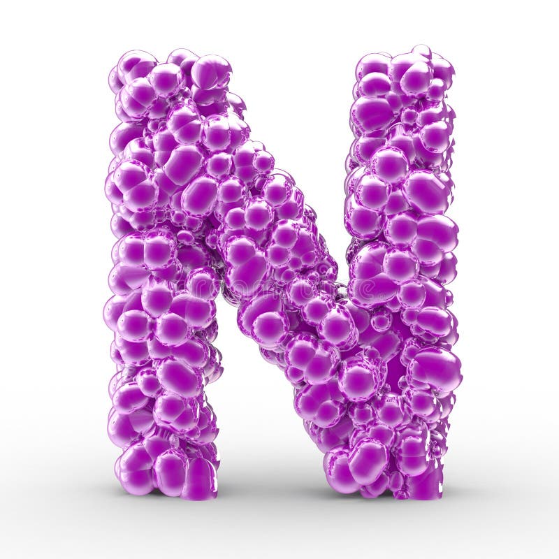 3D Letter N with Abstract Biological Texture Stock Illustration ...