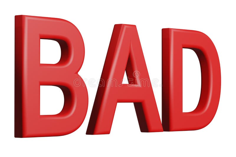 3d Lettering "bad" Stock Illustration - Illustration of dangerous ...