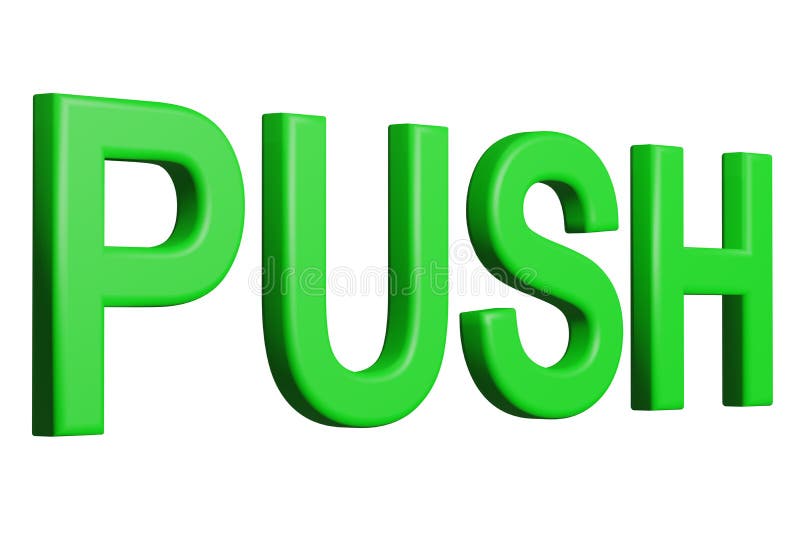 3d Lettering "push" Stock Illustration - Illustration of icon, concept ...