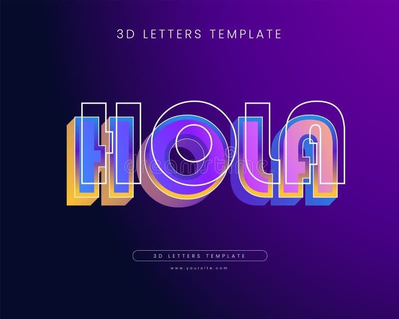 A 3D Letters Design with Rainbow Gradient Color Design Stock Vector ...