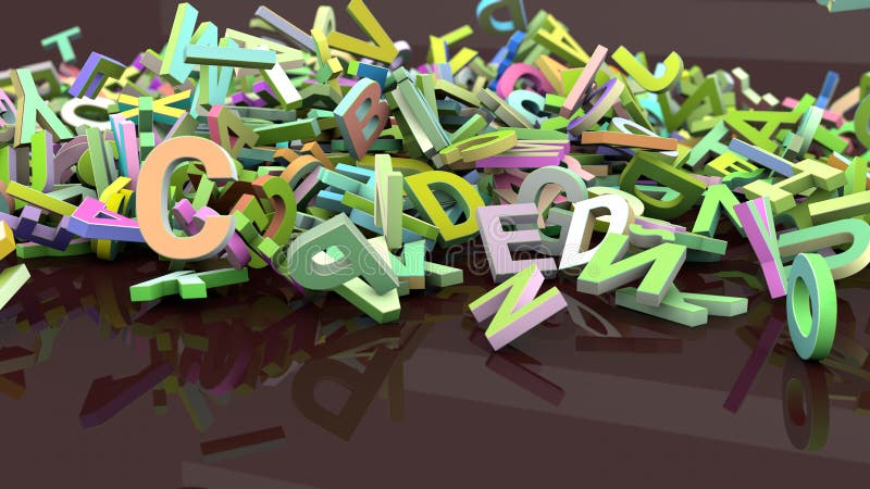 3d letters falling. stock illustration. Illustration of alphabet ...