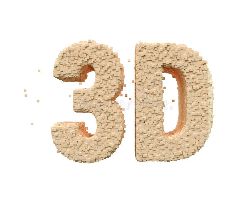 3D Letters Made of Thousands of Tiny Particles Stock Illustration ...