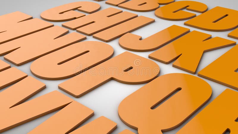 3d letters in orange color stock illustration. Illustration of orange ...