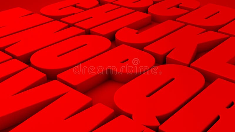 3d letters in red color stock illustration. Illustration of screensaver ...