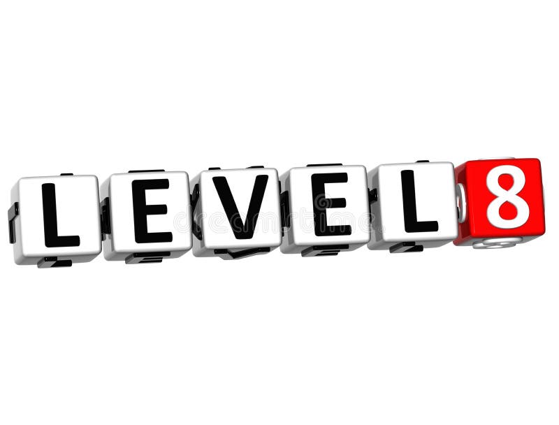 3D Level Button Click Here Block Text Stock Illustration - Illustration ...