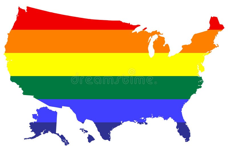 3D LGBT Flag Map of USA Vector Stock Vector - Illustration of graphic ...