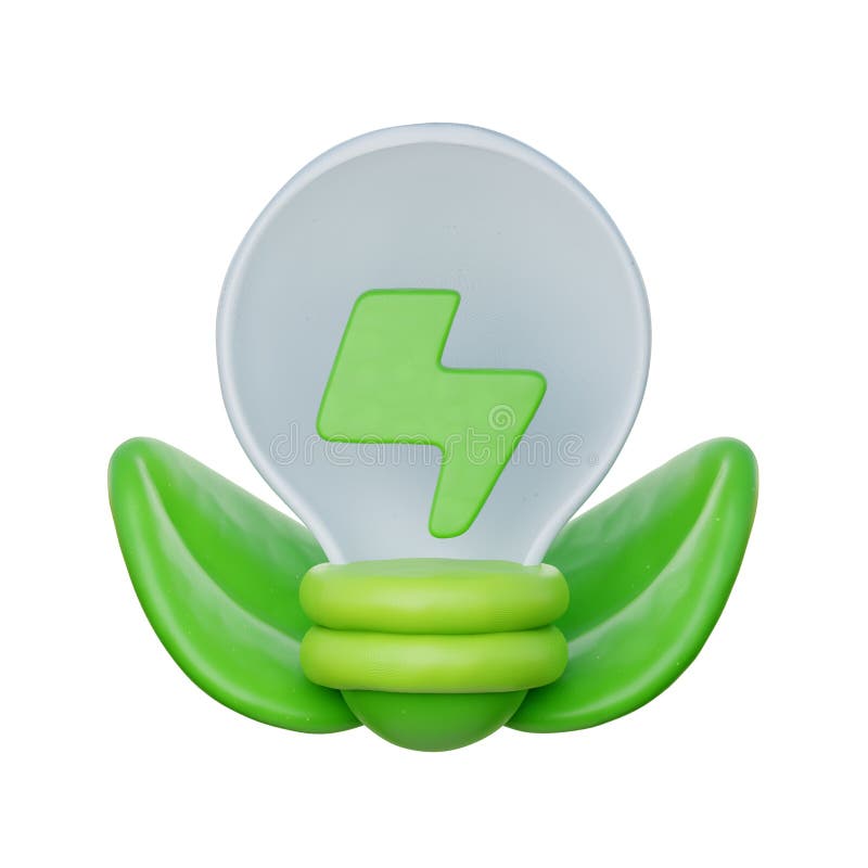3D Light Bulb with Plant, Environmental Alternative Energy, Clean ...