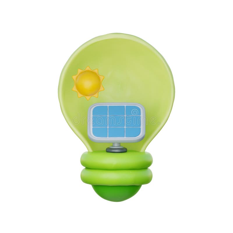 3D Light Bulb with Solar, Environmental Alternative Energy, Clean ...