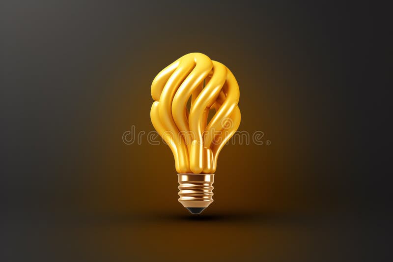 3D Light Bulb with a Swirl Liquid Shape, Against a Pastel Background ...