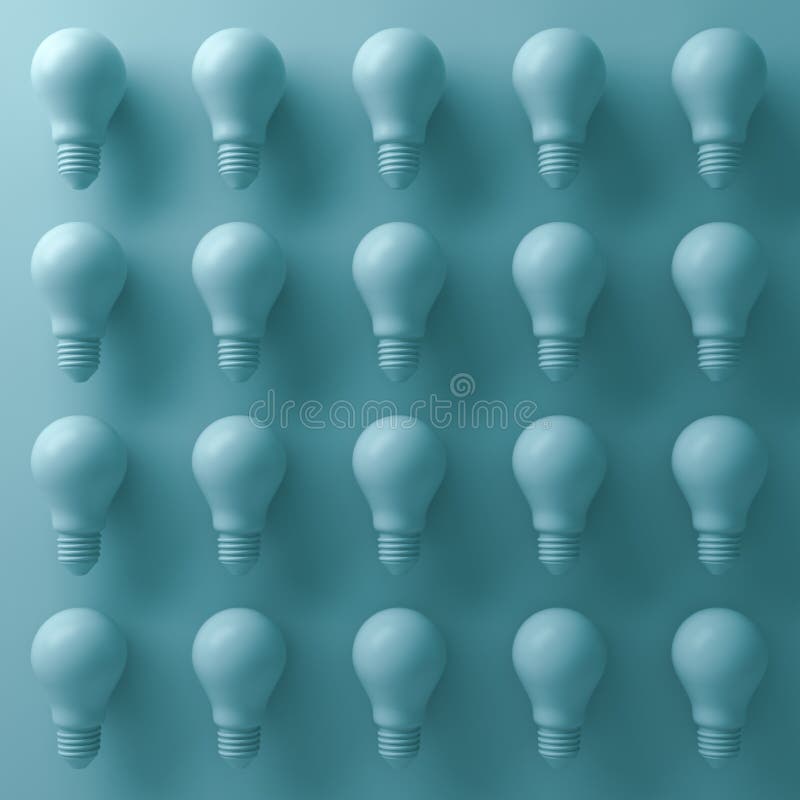 3d Light Bulbs on Cyan Background with Abstract Shade and Shadows . 3D ...