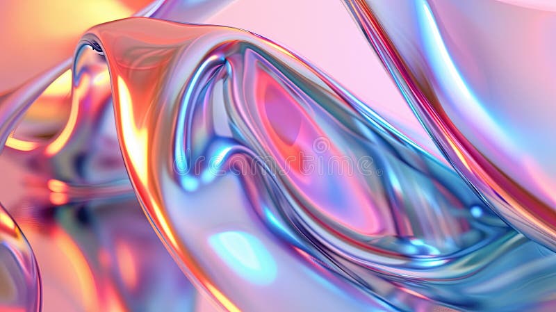 3D Light Colors Holographic Abstract Future Movement Shapes Stock ...