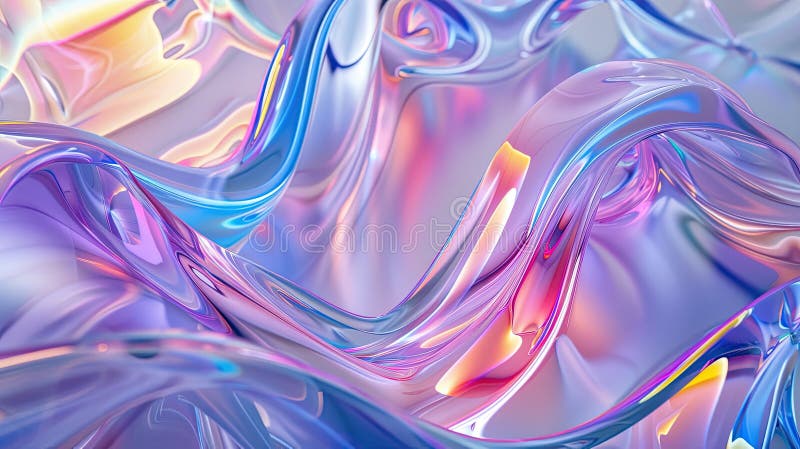 3D Light Colors Holographic Abstract Future Movement Shapes Stock ...