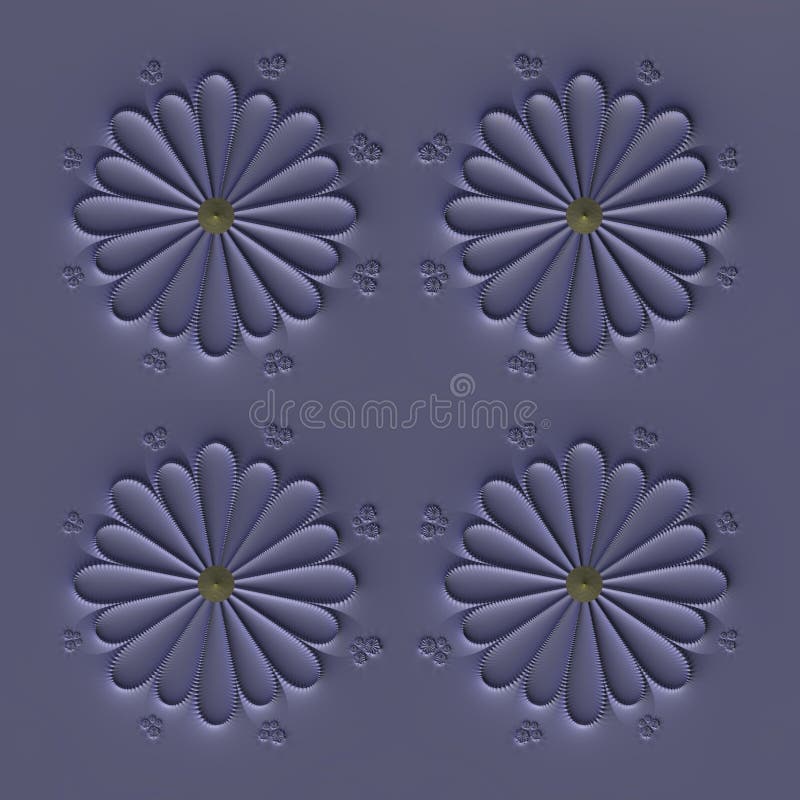 3D Light Purple Tone Symmetrical Emboss Flower Stock Illustration ...