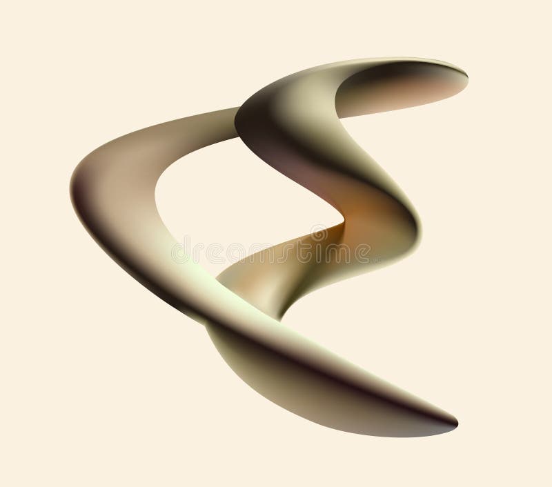 3D Light Twisted Circle. Liquid Geometric Shapes. Stock Vector ...