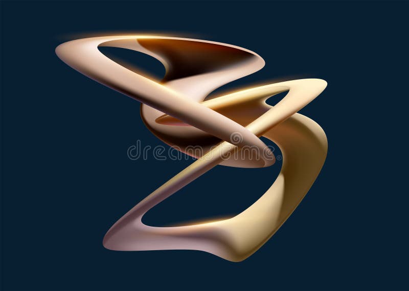 3D Light Twisted Lines. Liquid Geometric Shapes. Stock Vector ...
