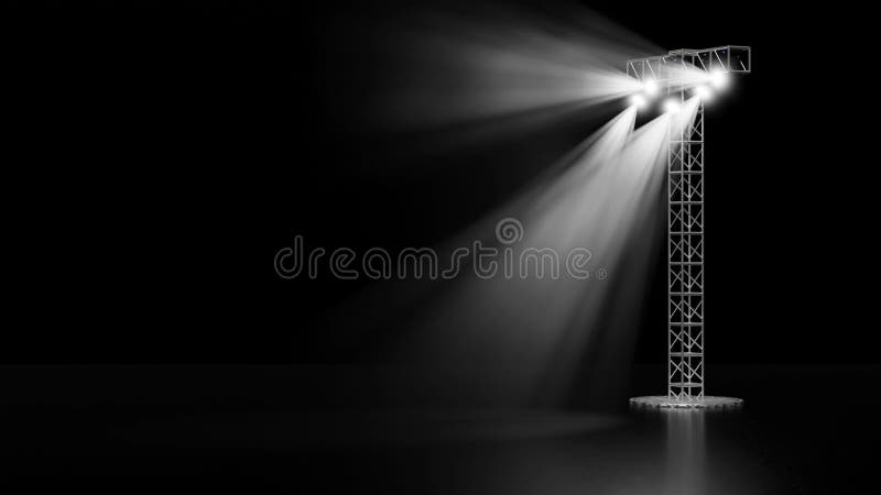 3d Lighting Equipment, Spotlight Shines, Laser Light, Black Background ...