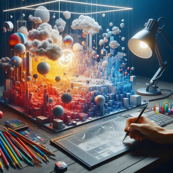 65 45. 3D Lighting and Rendering_ Setting Up, Adjustin Stock Image ...