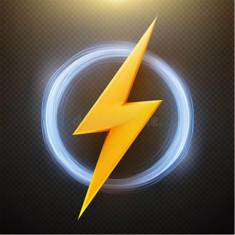 3D lightning logo stock illustration. Illustration of poster - 363259711