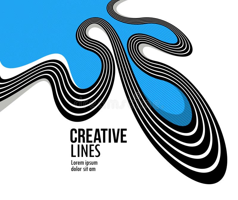 3D Lines in Motion Vector Abstract Background, Creative and Dimensional ...