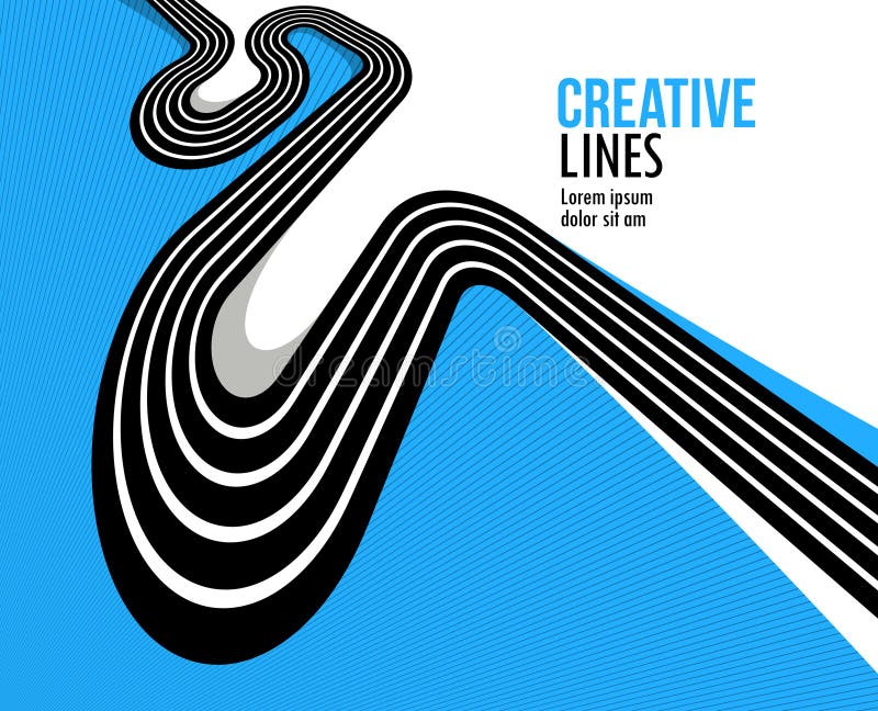 3D Lines in Motion Vector Abstract Background, Creative and Dimensional ...