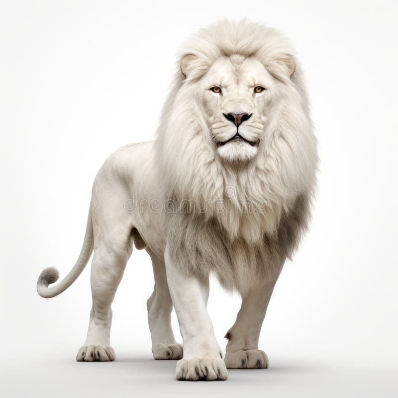 Simple Cel Shaded 3d Lion Full Body on White Background Stock ...