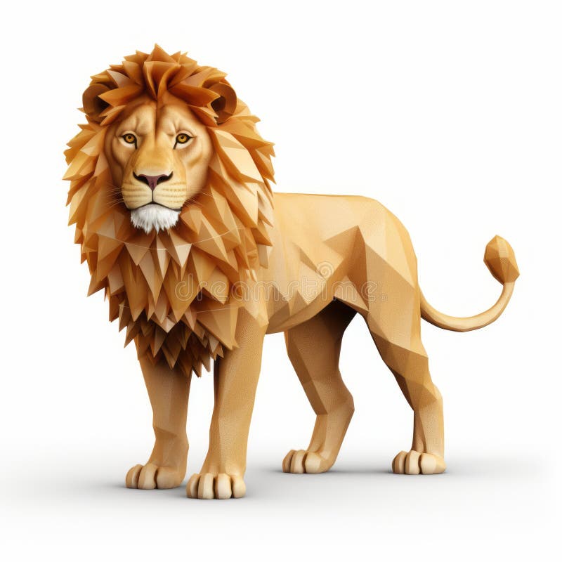 3d Polygonal Lion: Creative Commons Attribution Character Design Stock ...