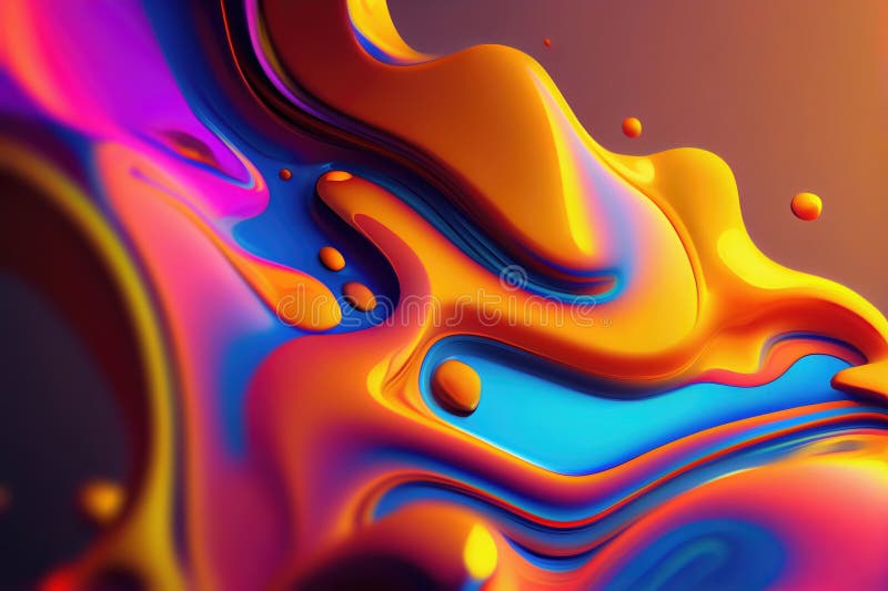 3D Liquid Colorful Paint Background Stock Illustration - Illustration ...