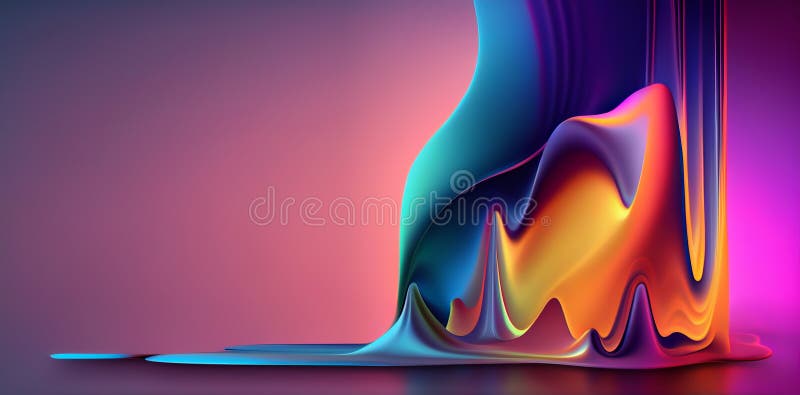 3D Liquid Colorful Paint Background Stock Illustration - Illustration ...