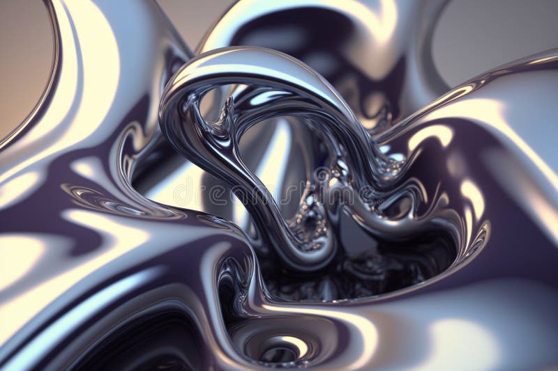 3D Liquid Metal Texture, Generative AI Stock Illustration ...
