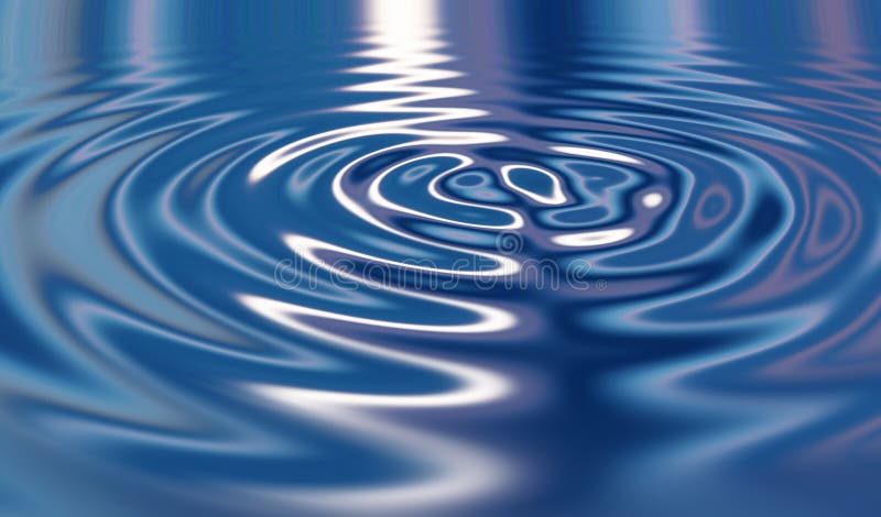 3D Liquid Ripples or VFX Blue Shiny Waves Substance with a Metallic ...