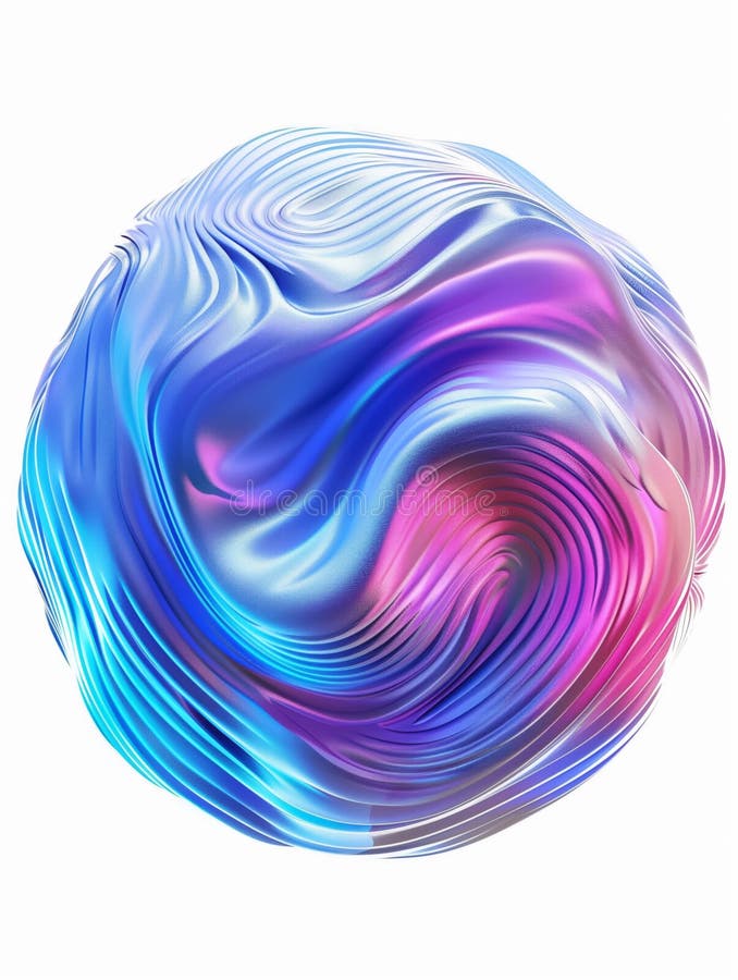 3d Liquid Spherical Shape with Neon Color Gradients Reflecting on a ...