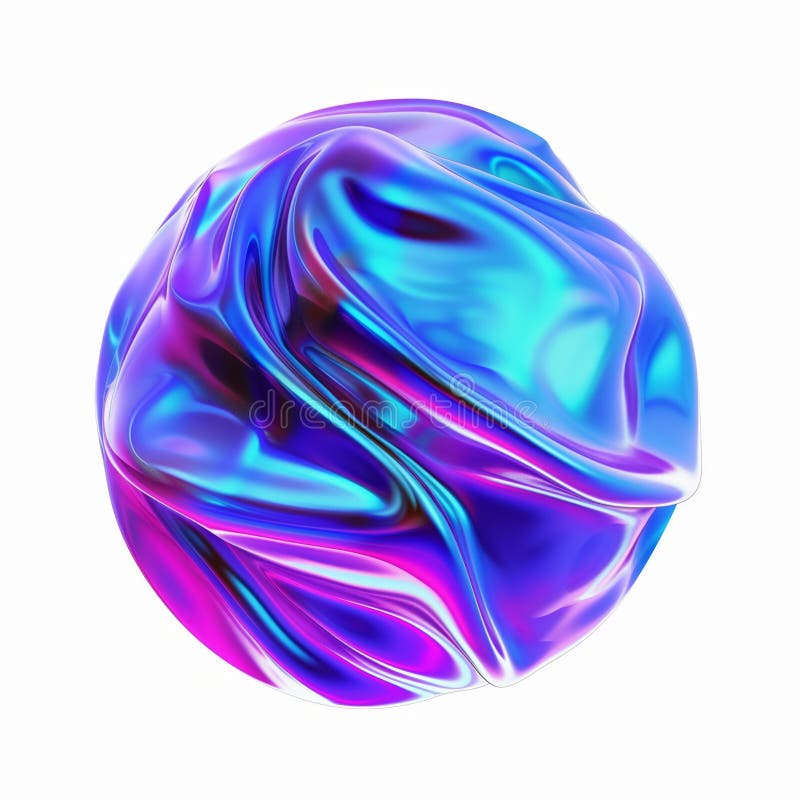 3d Liquid Spherical Shape with Neon Color Gradients Reflecting on a ...