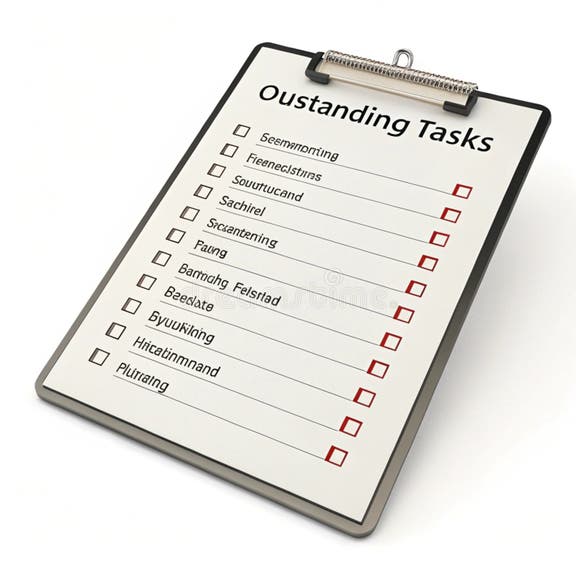 3D List of Outstanding Tasks Isolated on Transparent Background Stock ...