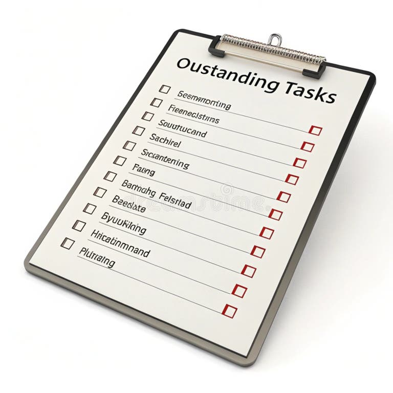 3D List of Outstanding Tasks Isolated on Transparent Background Stock ...