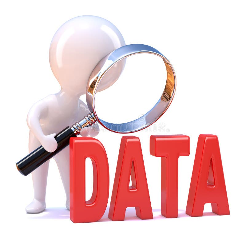 3d Little Man Analyses Data Stock Illustration - Illustration of ...