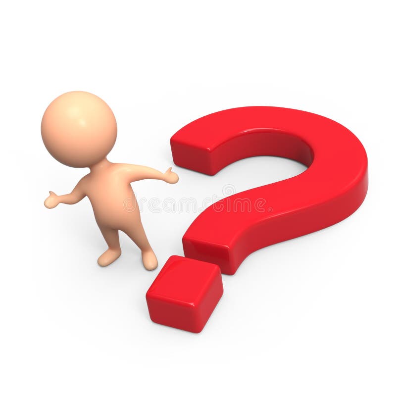 3d Little man question stock illustration. Illustration of character ...