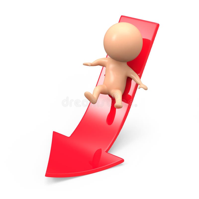 3d Little mans downfall stock illustration. Illustration of human ...