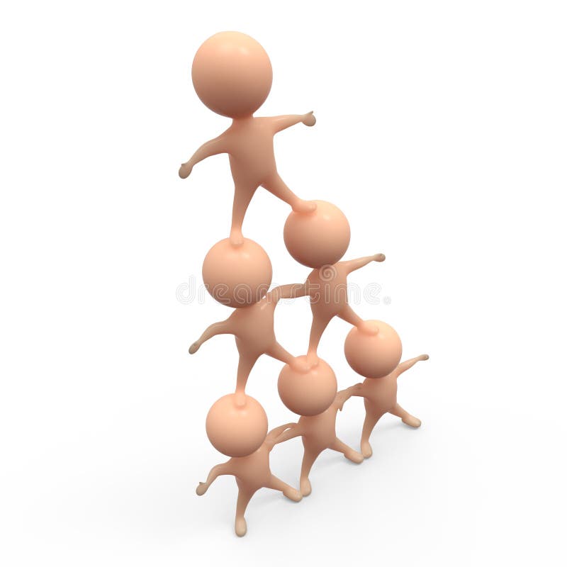3d Little Pyramid of People Stock Illustration - Illustration of ...