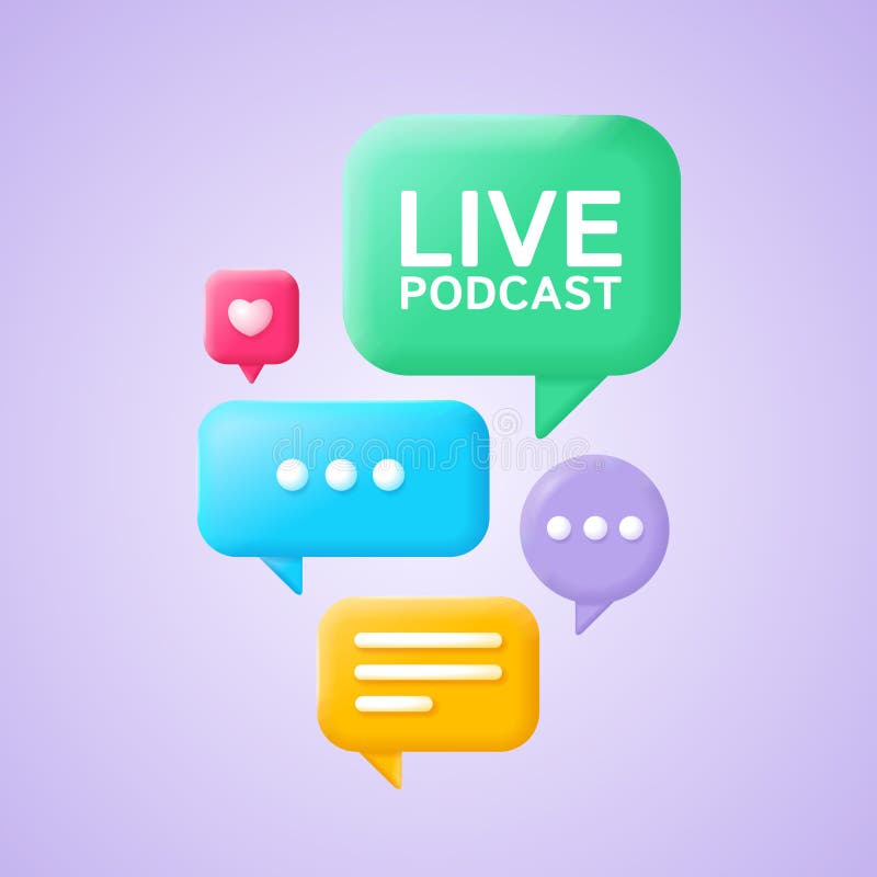 Live Podcast Vector Fill Outline Icon Design Illustration. Online ...