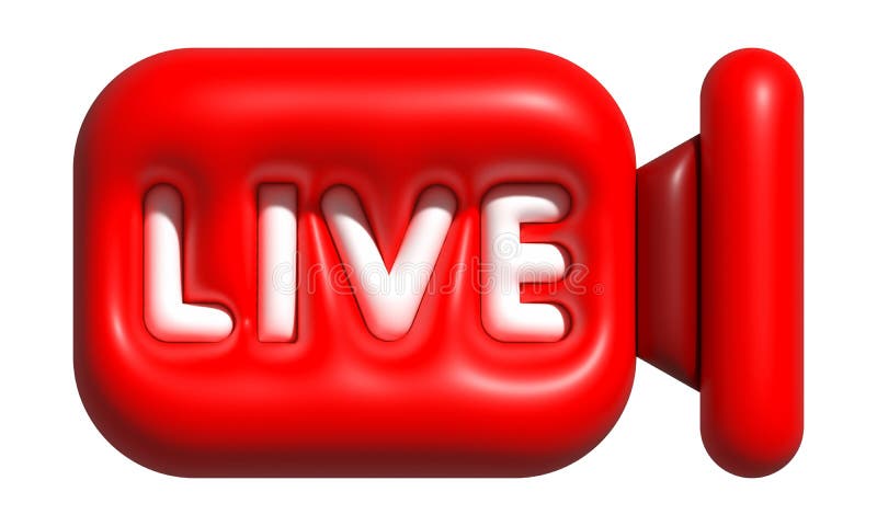 3D Live Video Icon, Shoot Video, Video Play 3d Buttons for Emoji Icon ...