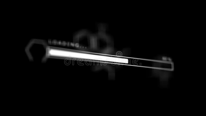 Loading Bar Light Blue Animation on Black Screen. Stock Footage - Video ...