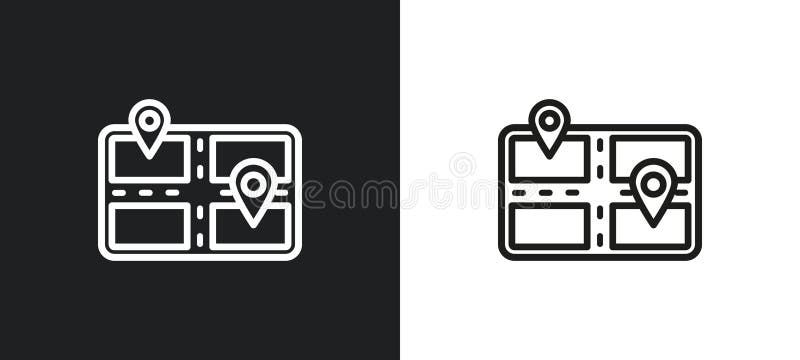 3d Location Graph Outline Icon in White and Black Colors. 3d Location ...