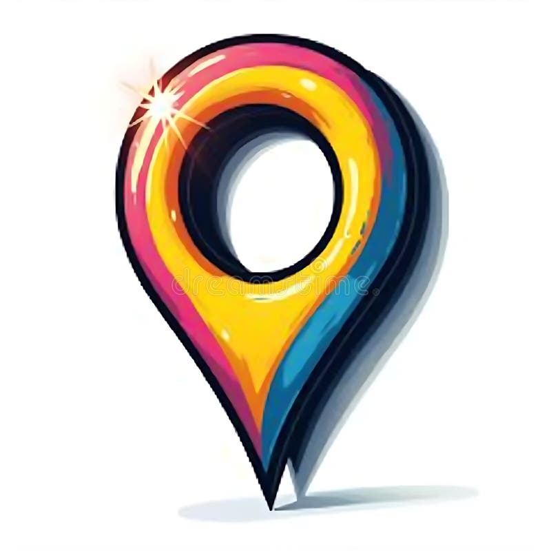 3D Location Icon Isolated on a White Background Stock Illustration ...