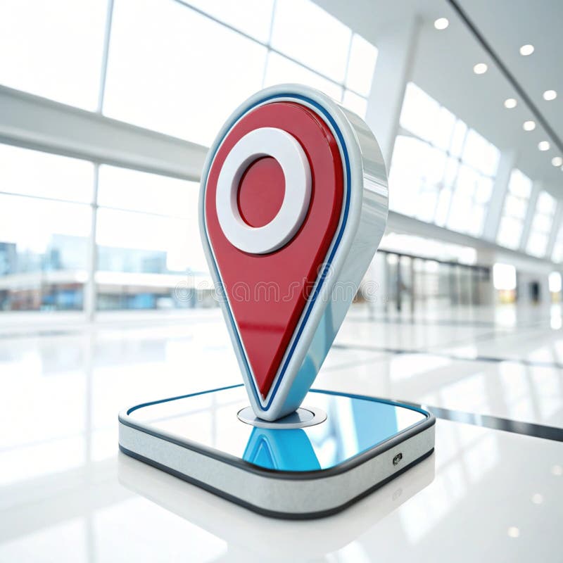 3D Location Icon Isolated on White Background Stock Illustration ...