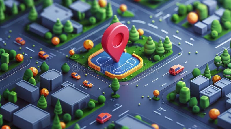 3D Location Map for Housing Residential Stock Illustration ...