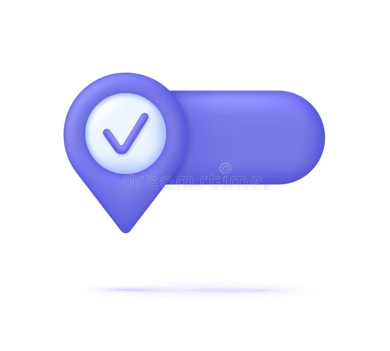3D Location Pin and Check Mark. Web Banner for Text and Notes Stock ...