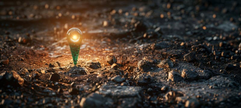 3d Location Pin on Green Land Plot for Estate Investment and ...