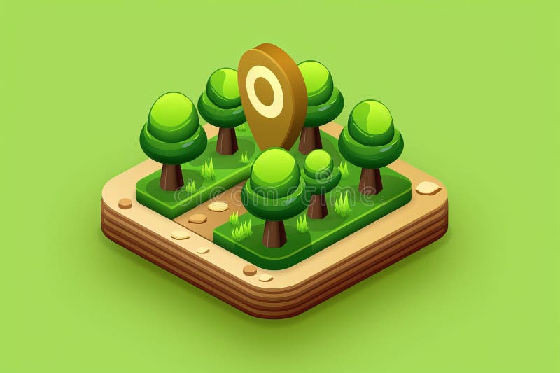 3d Location Pin on Green Land Plot for Estate Investment and ...